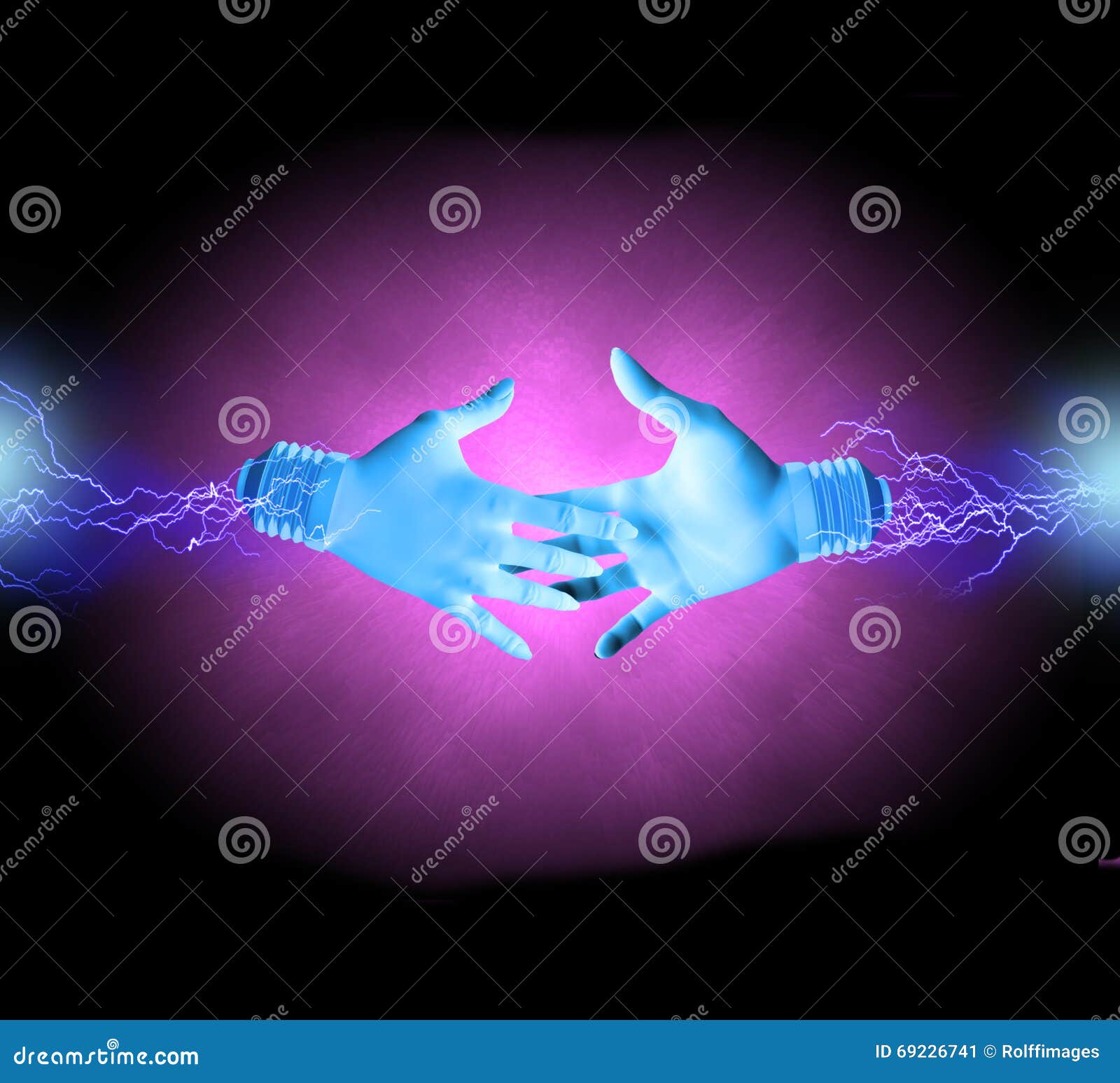 Electric handshake stock illustration. Illustration of hands - 69226741