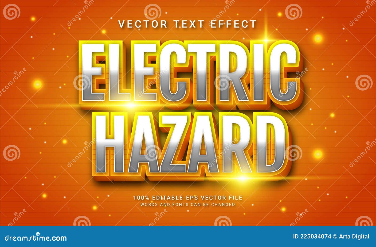 Electric Hazard 3d Text Style Effect Stock Vector - Illustration of ...