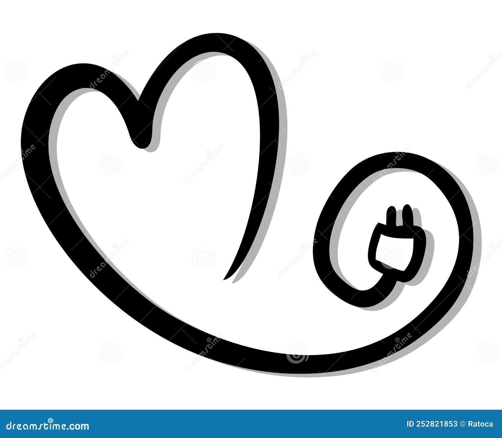 Electric heart stock vector. Illustration of decoration - 252821853