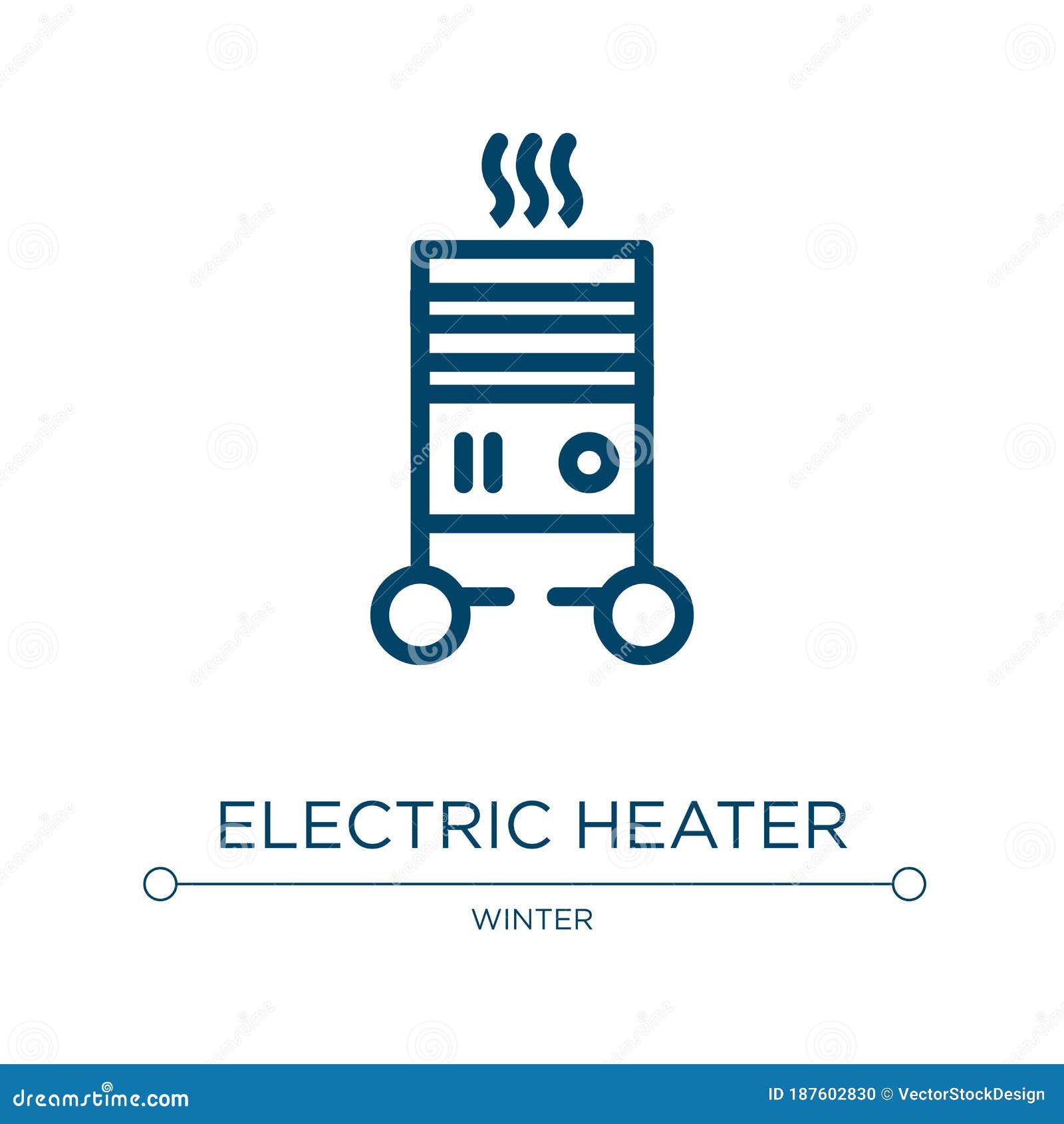 Electric Heater Icon. Linear Vector Illustration from Winter Collection ...