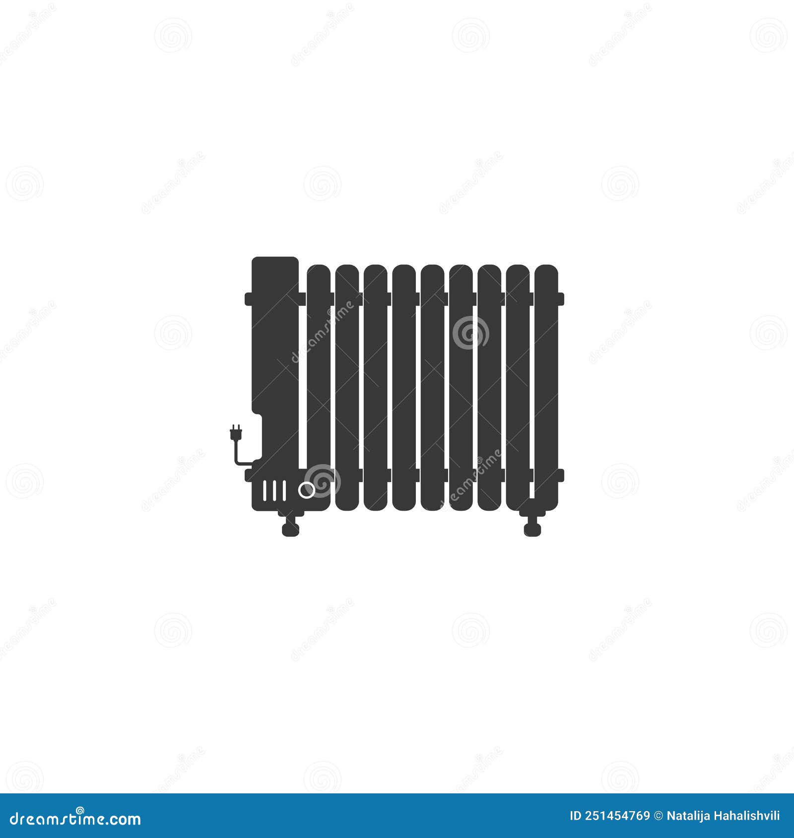 Electric Heater Vector Icon in Flat Sign Stock Vector - Illustration of ...