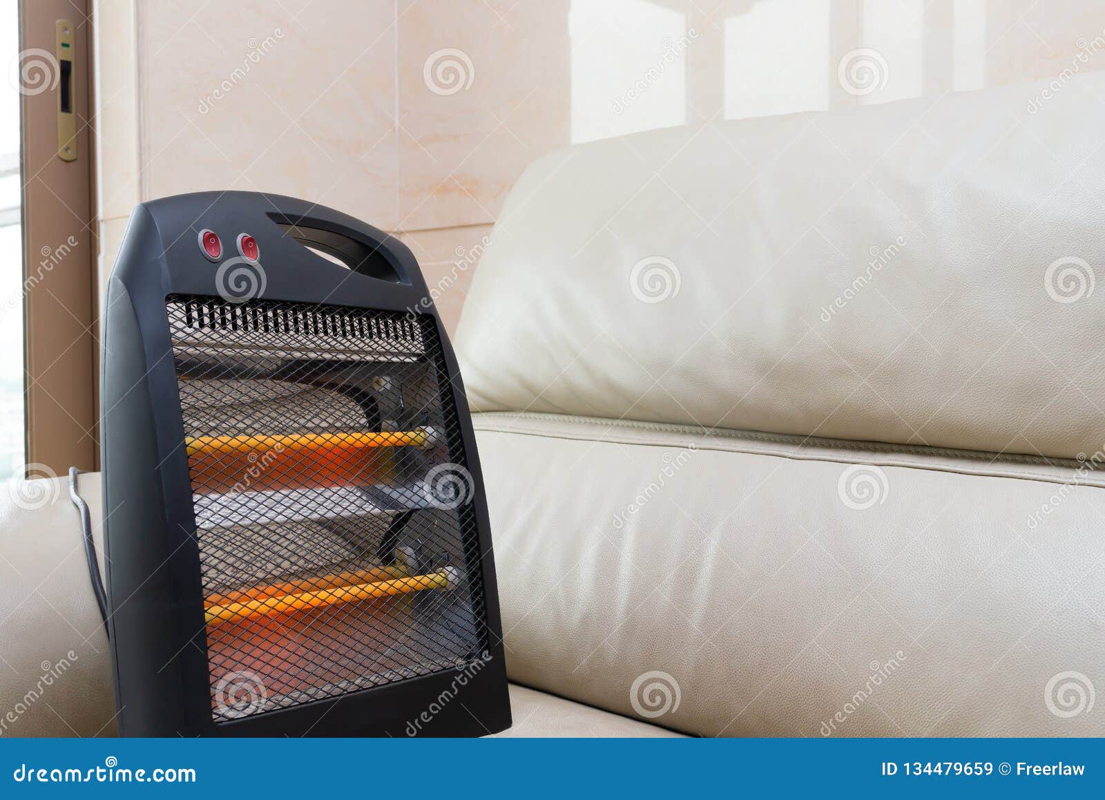 Electric Heater Working on Sofa Stock Image - Image of domestic, energy ...