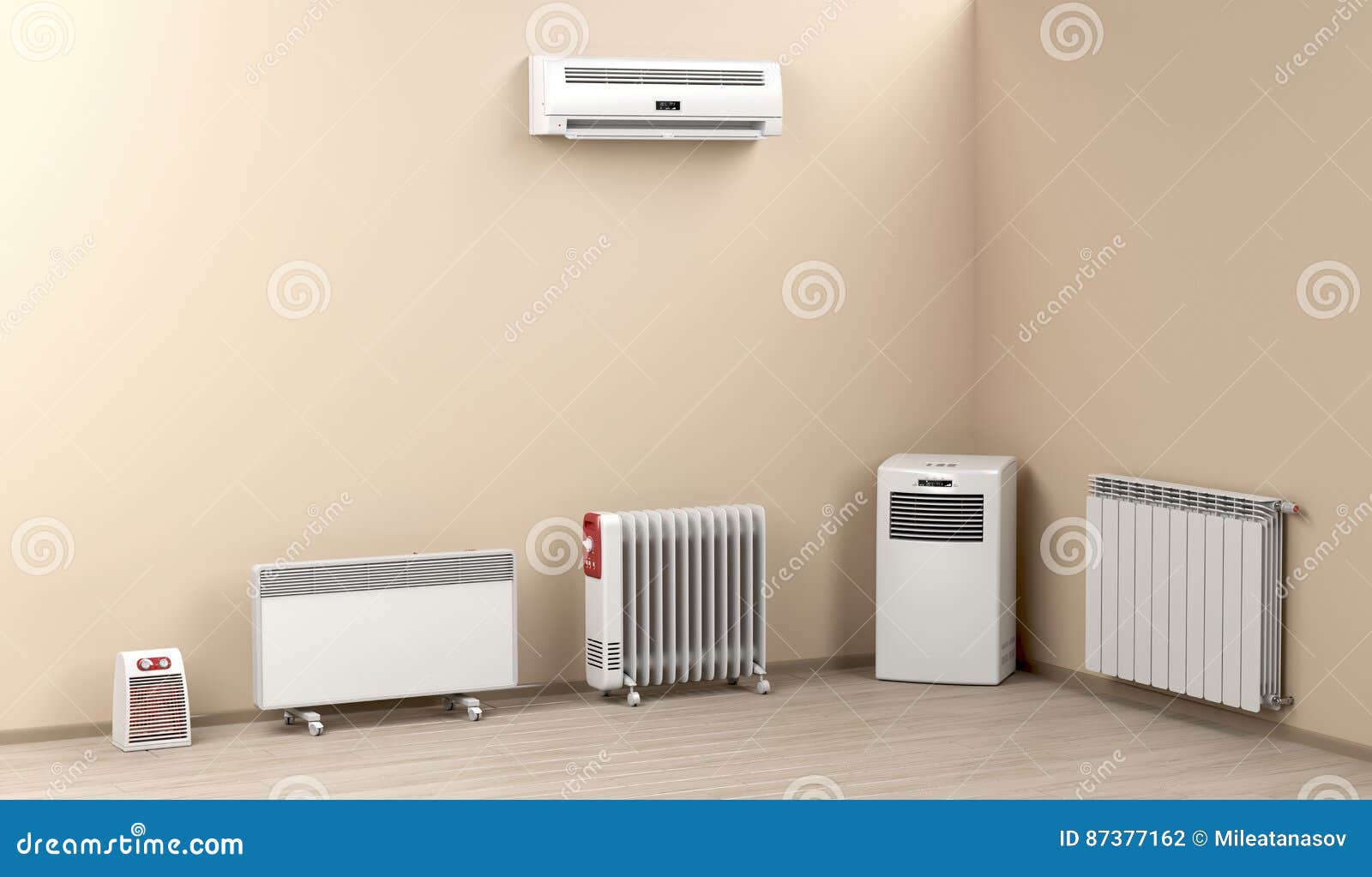 Electric Heaters in the Room Stock Illustration - Illustration of ...
