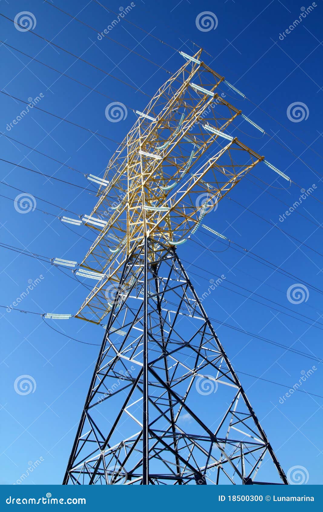 Two Electric High Voltage Transmission H-frame Power Towers Pylons ...