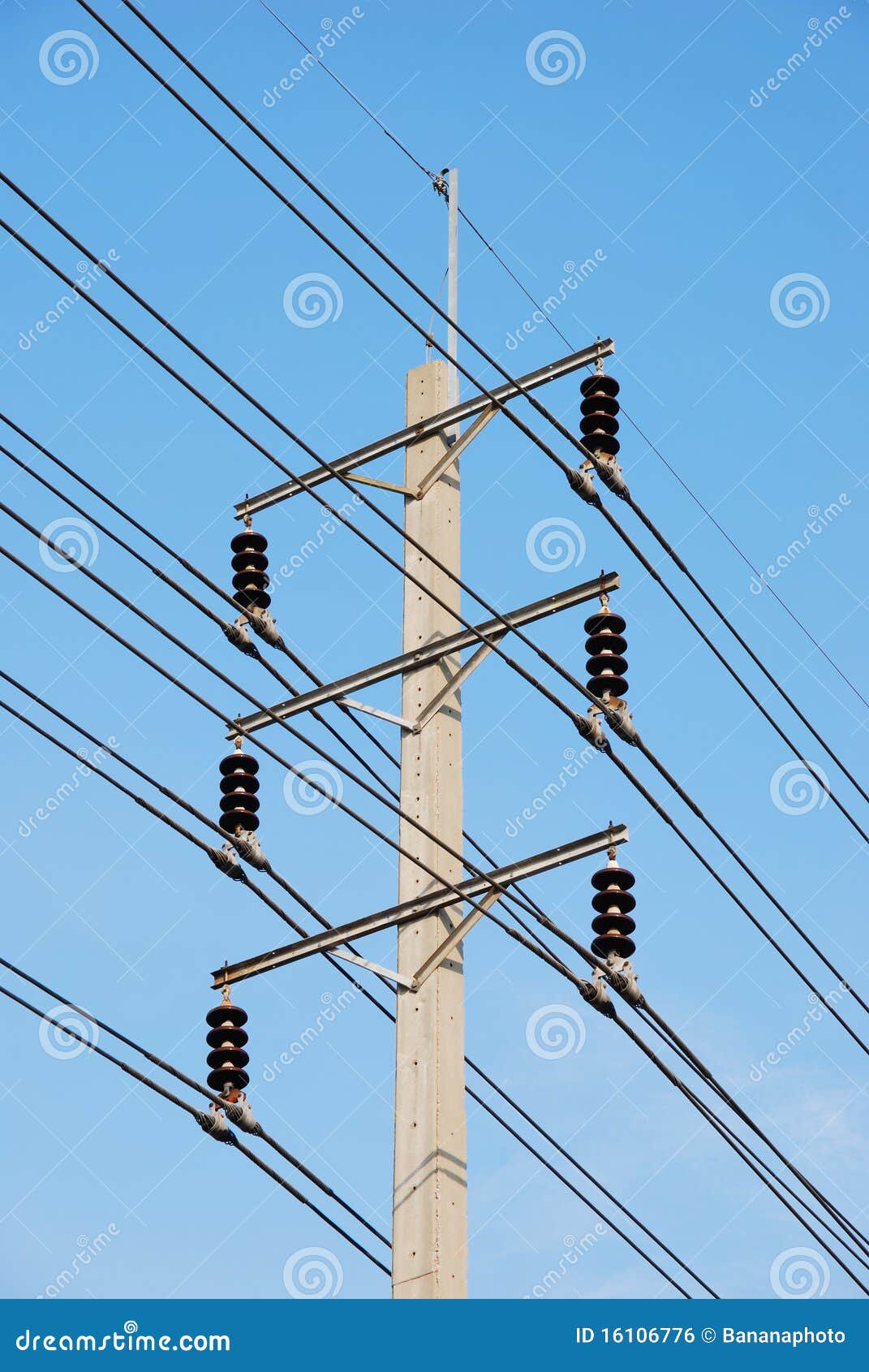 Electric high voltage post stock photo. Image of cable - 16106776