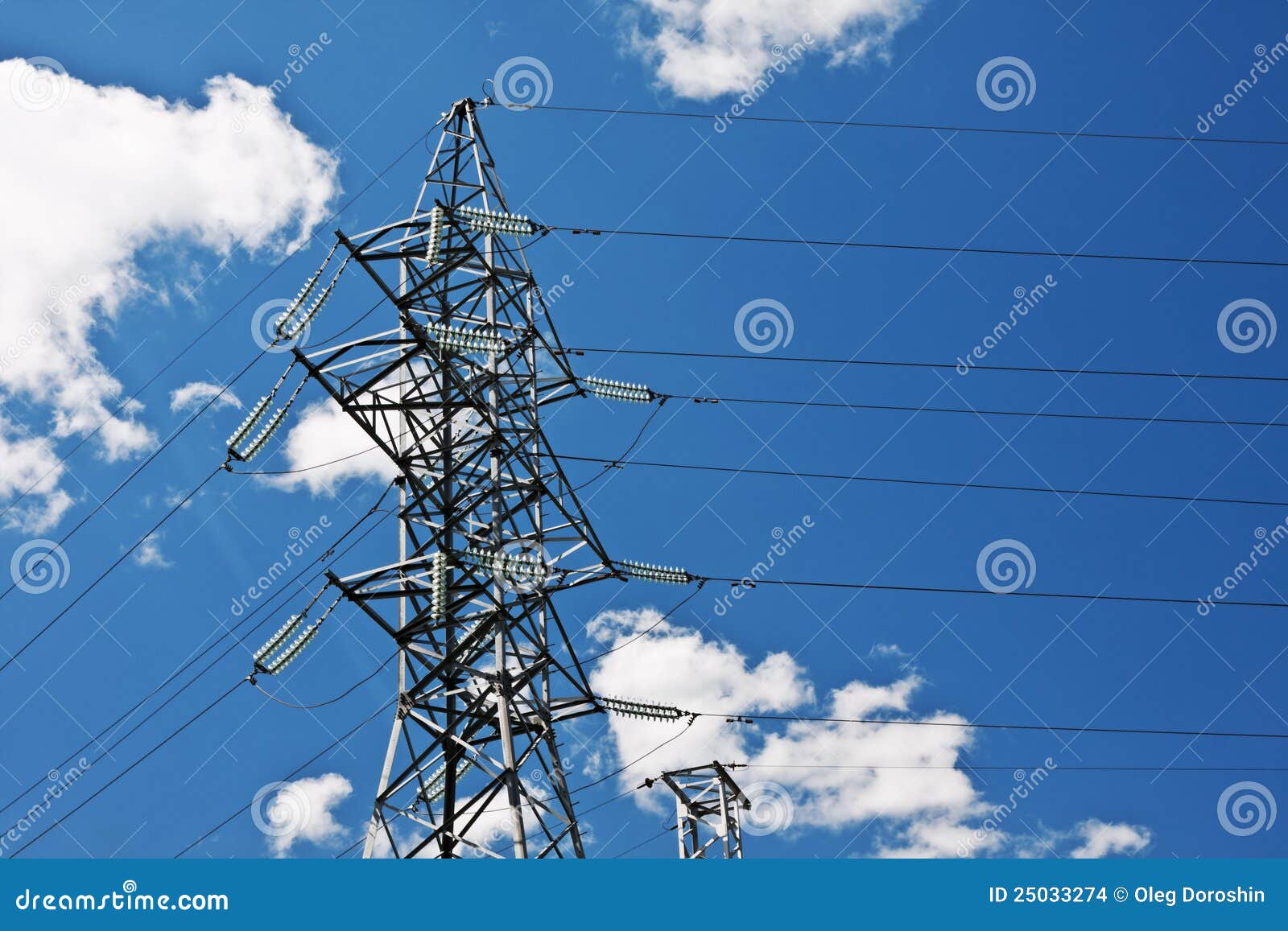 Two Electric High Voltage Transmission H-frame Power Towers Pylons ...