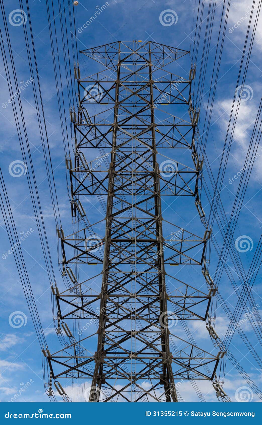 Two Electric High Voltage Transmission H-frame Power Towers Pylons ...