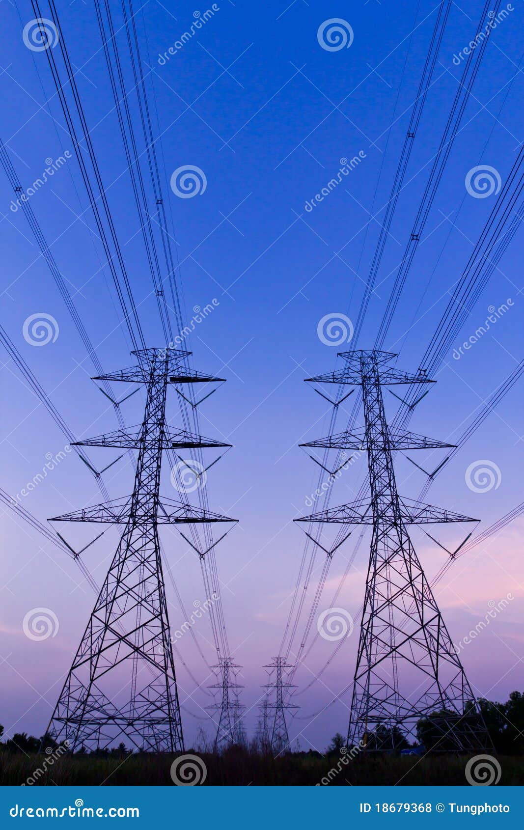 Electric High Voltage Power Post Stock Photo - Image of current, plant ...