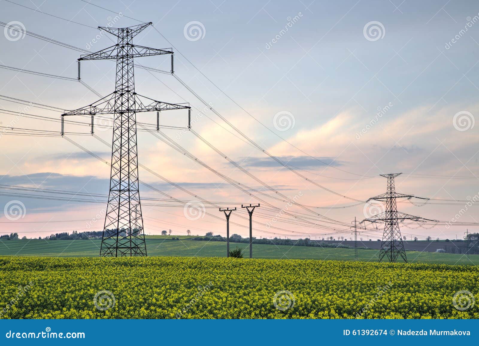 Electric High Voltage Power Post Stock Photo - Image of generator, line ...