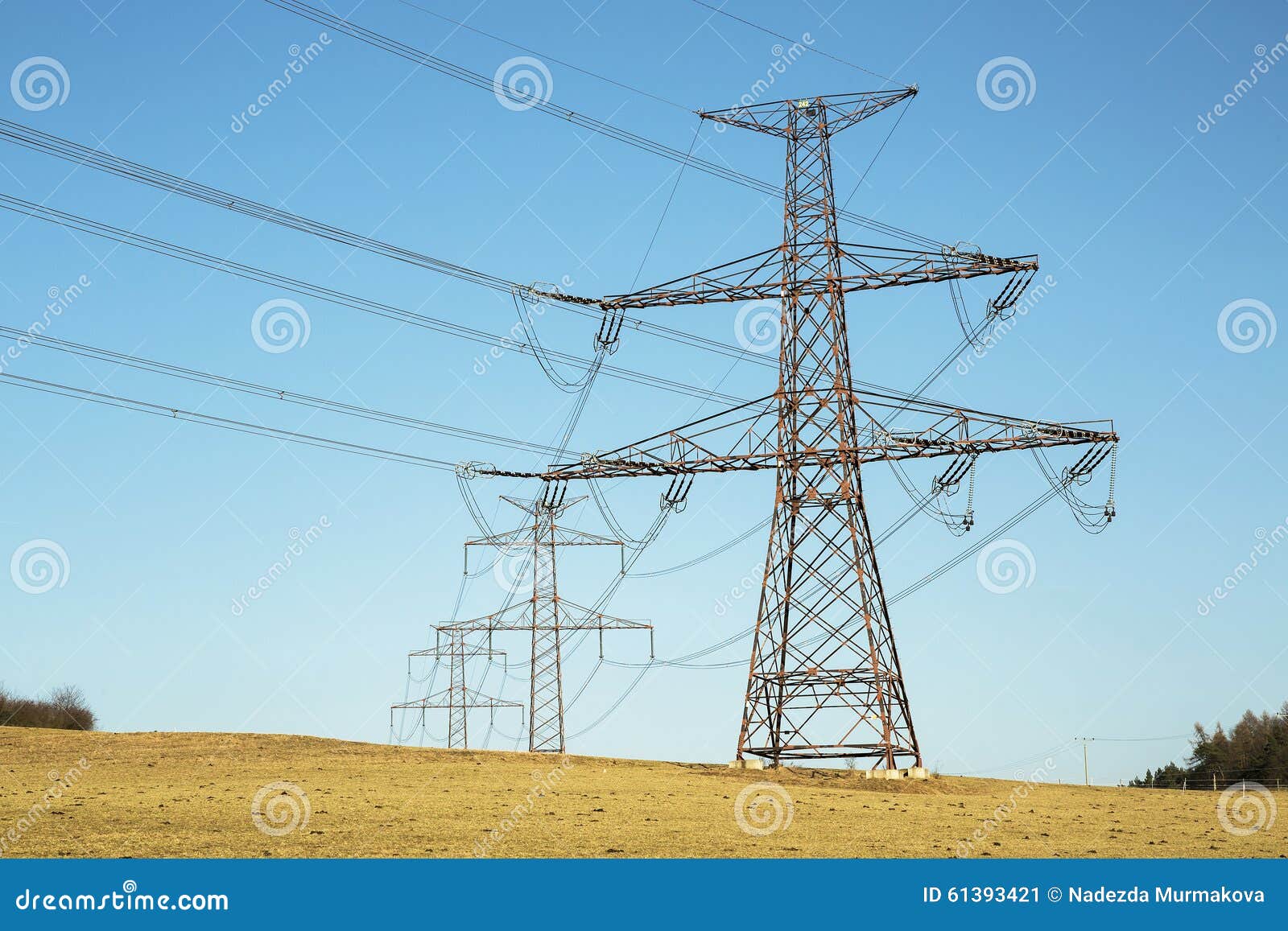 Electric High Voltage Power Post Stock Image - Image of high ...