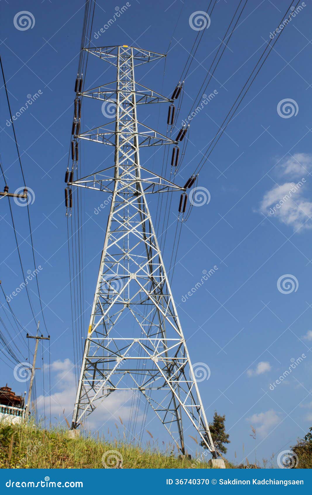 Electric High Voltage Power Post Stock Photo - Image of generator ...