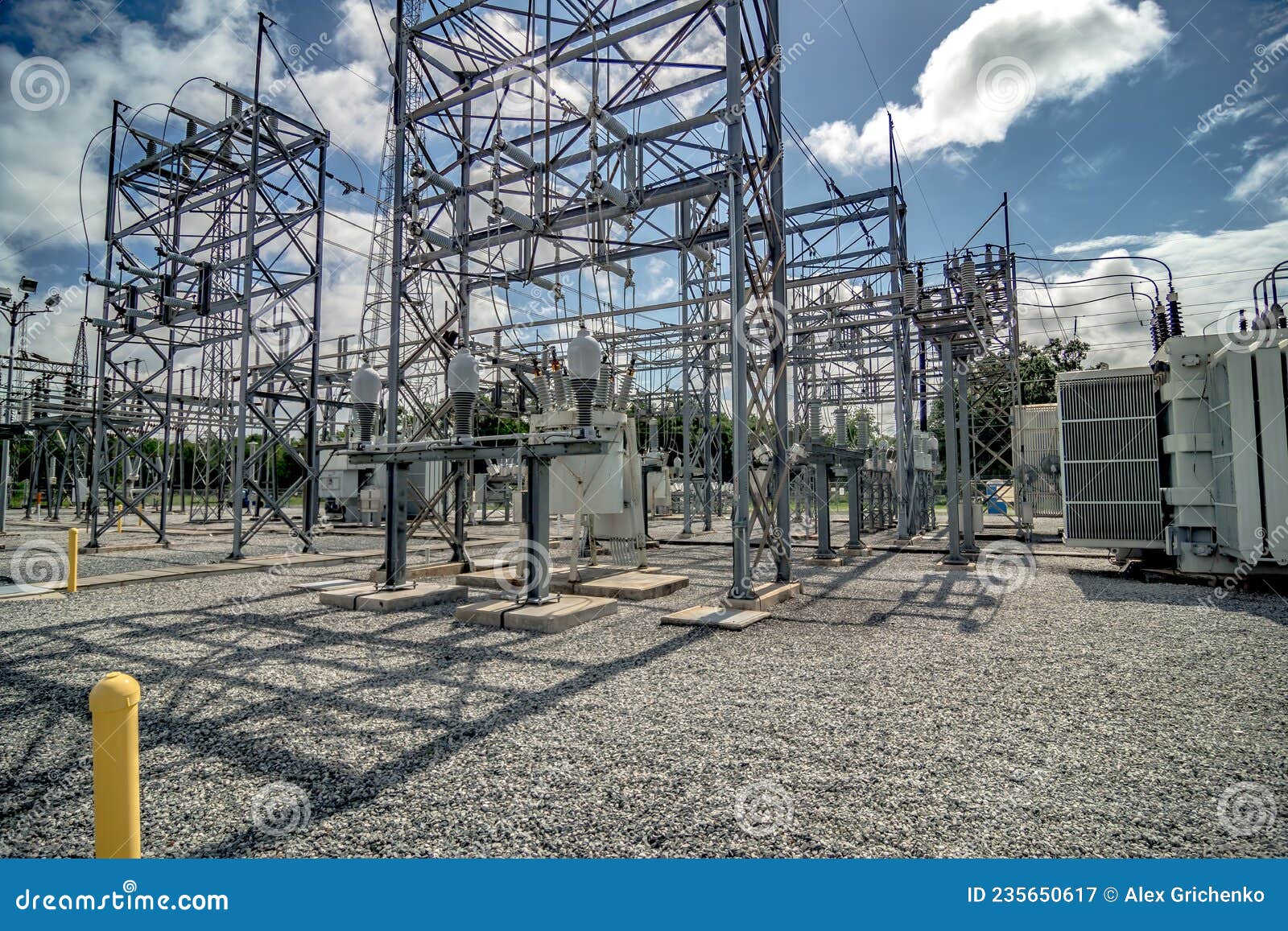 Electric High-voltage Power Substation Stock Image - Image of potential ...