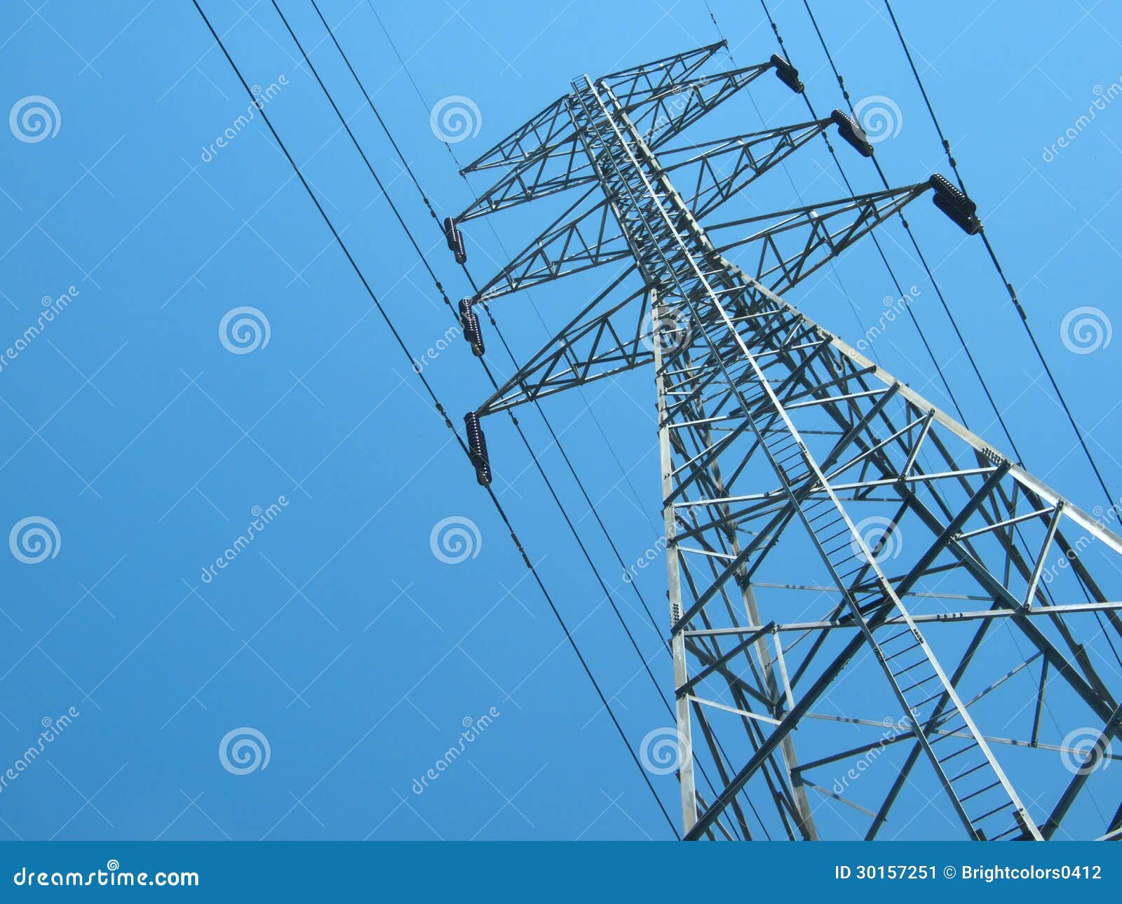 Two Electric High Voltage Transmission H-frame Power Towers Pylons ...