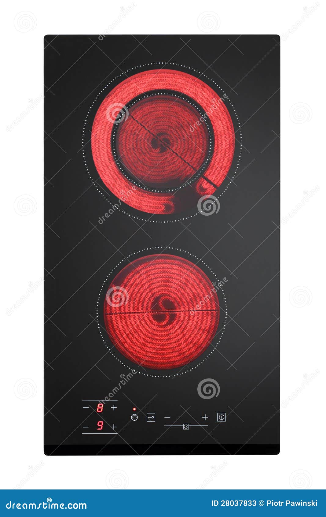 Electric hob stock image. Image of glass, major, control - 28037833