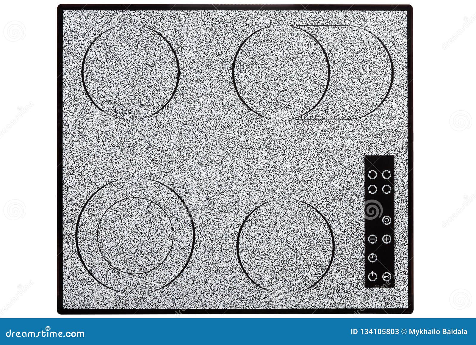 Electric Hob with Ceramic Surface and Touch Control Panel Isolated on ...