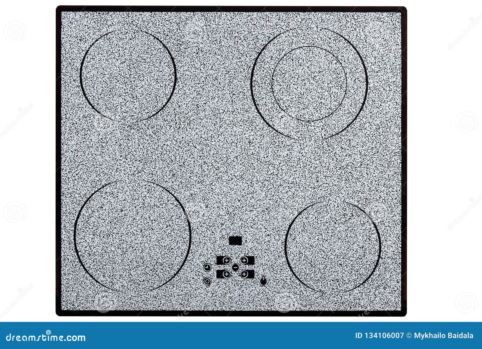 Electric Hob with Ceramic Surface and Touch Control Panel Isolated on ...