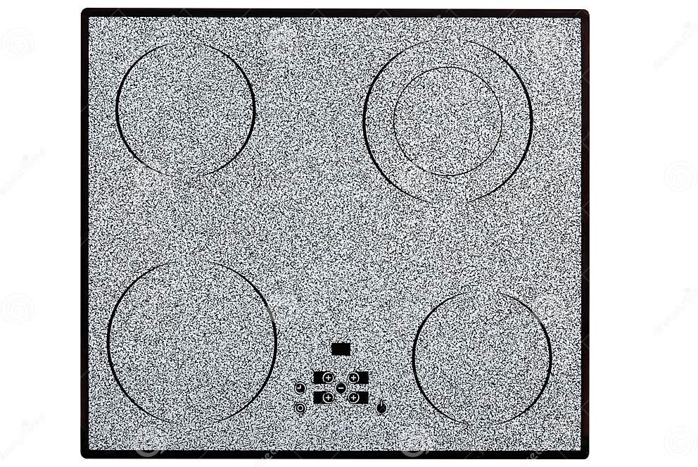 Electric Hob with Ceramic Surface and Touch Control Panel Isolated on ...