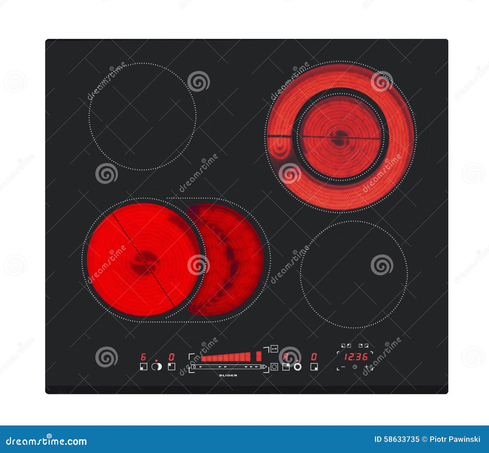 Electric hob stock image. Image of control, glowing, appliance - 58633735