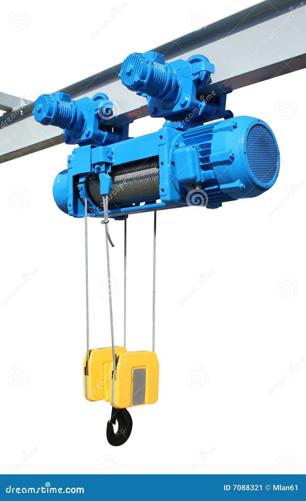 Electric hoist stock image. Image of steel, motor, hook - 7088321