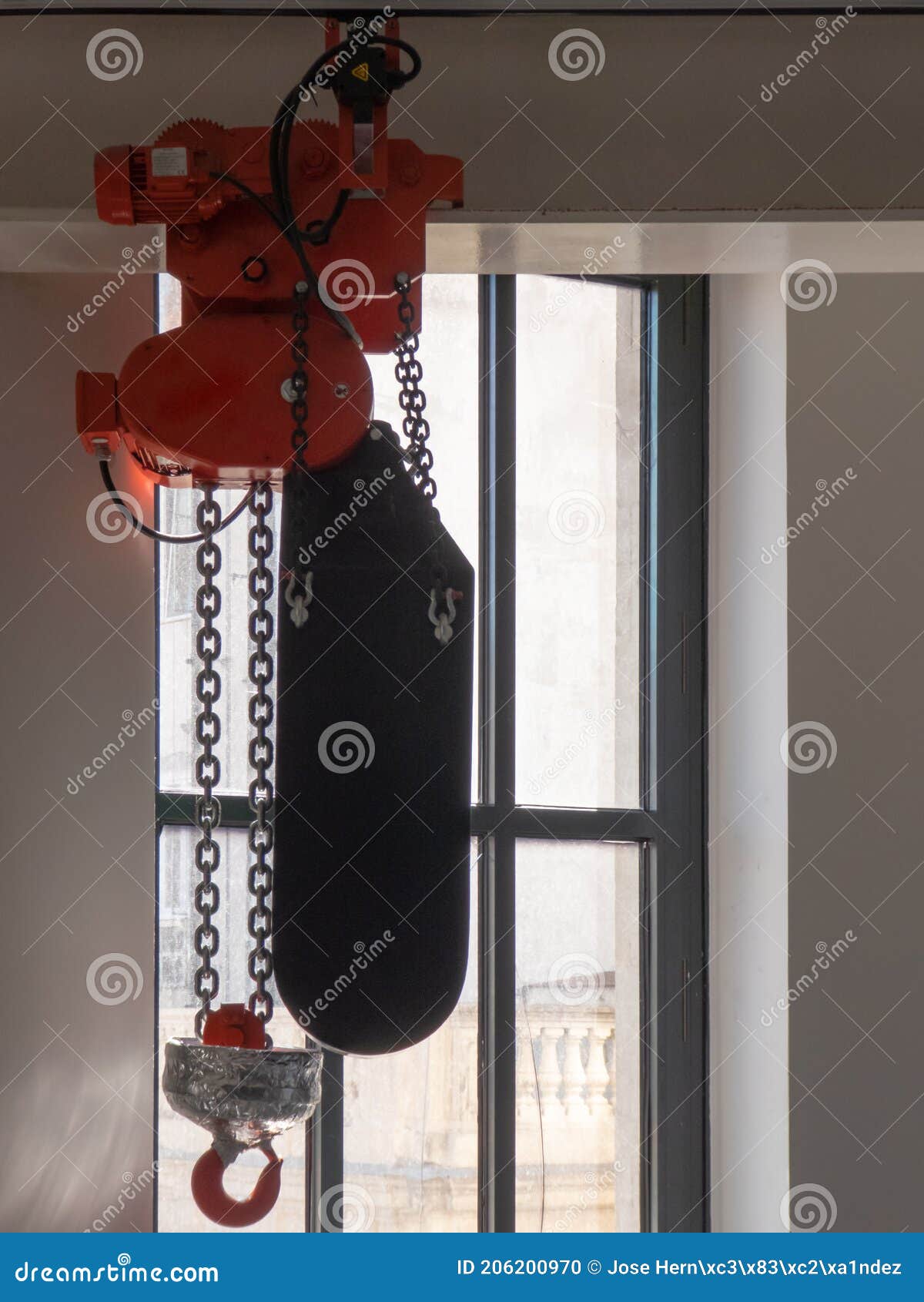 Electric Hoist on a Ceiling Stock Photo - Image of duty, crane: 206200970