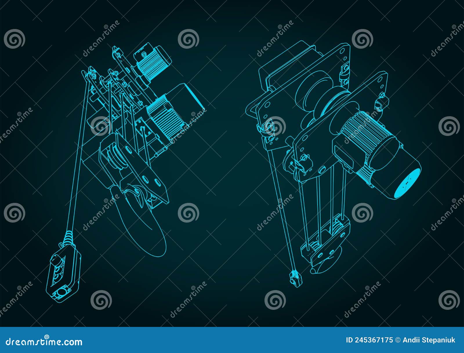 Electric Hoist Illustration Stock Vector - Illustration of hoist ...