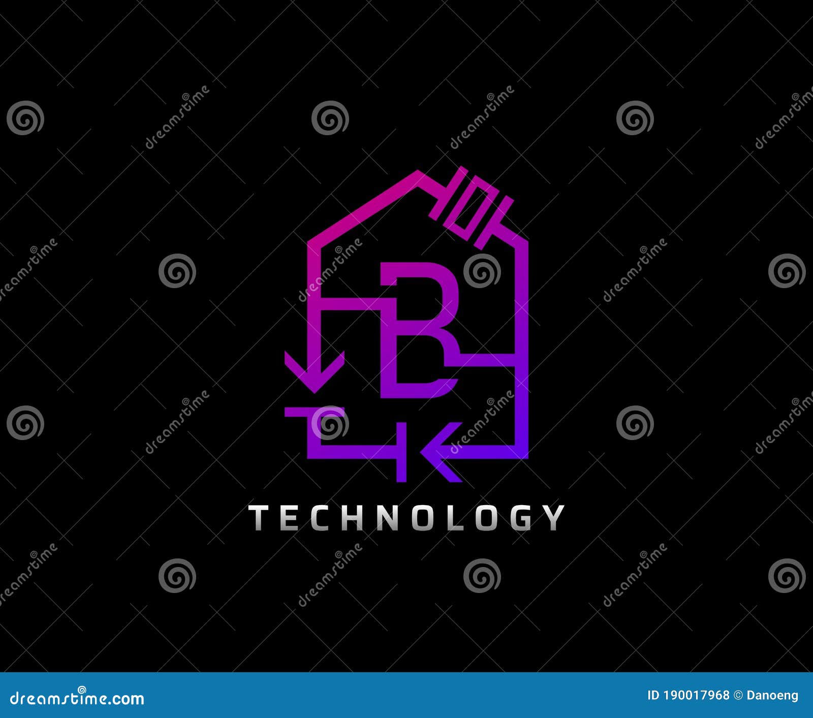 Electric House B Letter Icon Design with Electrical Engineering ...
