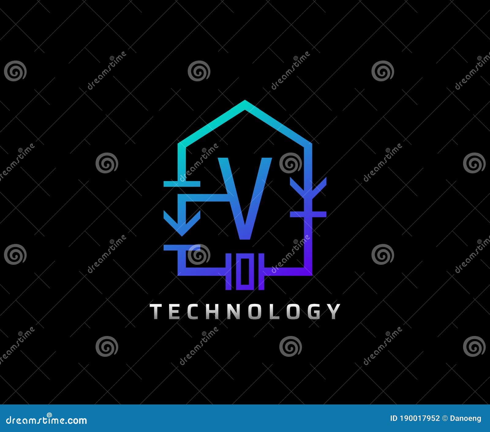 Electric House V Letter Icon Design with Electrical Engineering ...