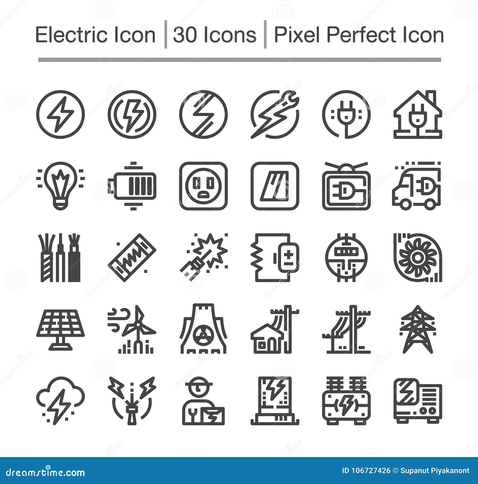 Electric icon stock vector. Illustration of meter, lightning - 106727426