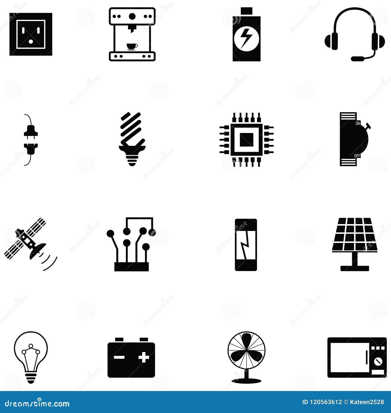 Electric icon set stock vector. Illustration of voltage - 120563612