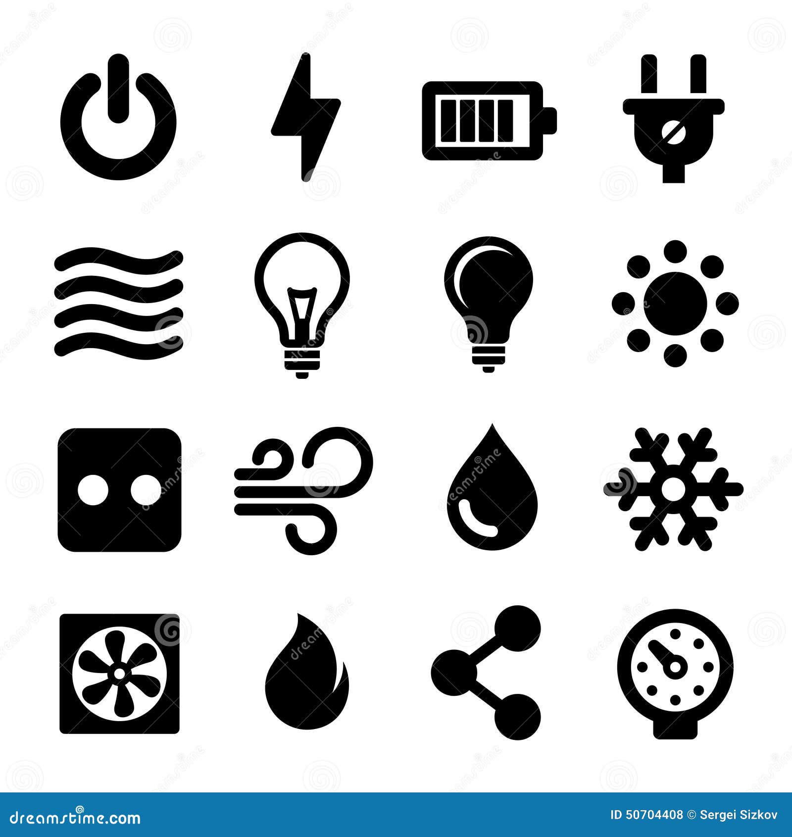 Electric Icons Set stock vector. Illustration of electric - 50704408
