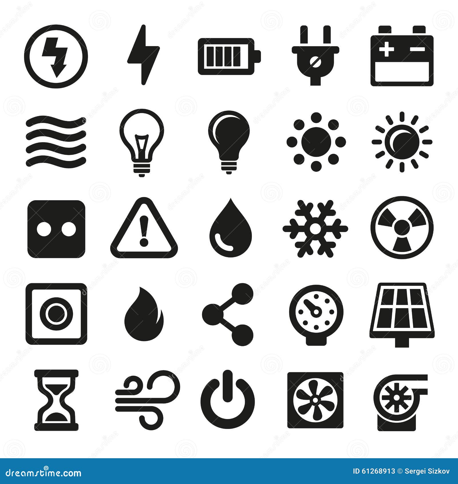 Electric Icons Set on White Background. Vector Stock Vector ...