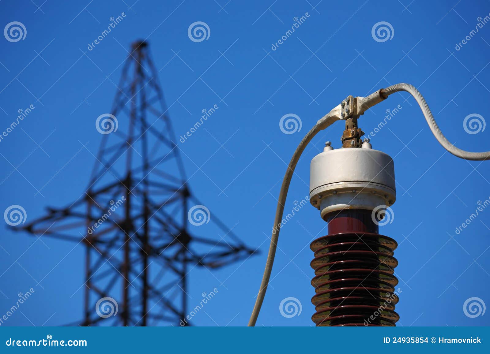 Electric Insulator on the Blue Sky Background Stock Photo - Image of ...