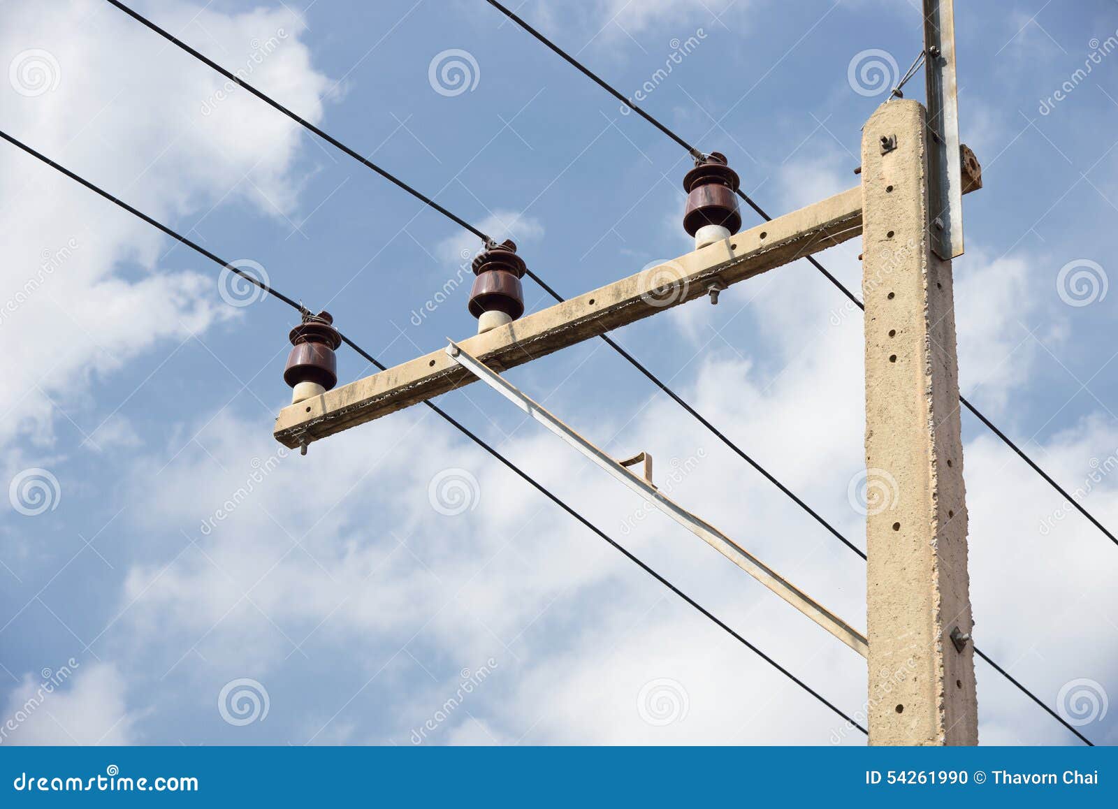 Electric Insulator and Electricity Post Stock Photo - Image of ...