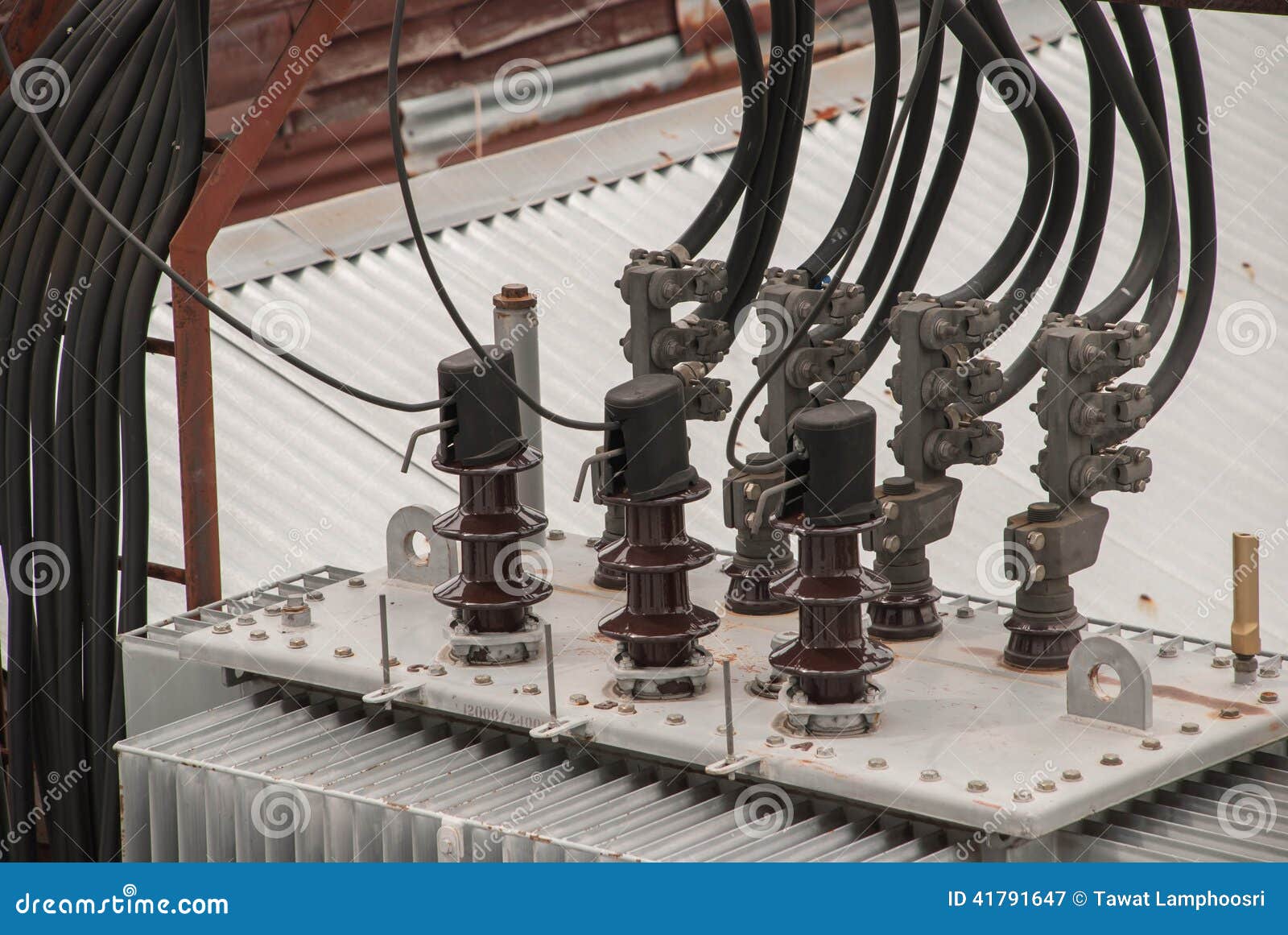 Electric Insulators on Pylon Stock Image - Image of grid, isolator ...