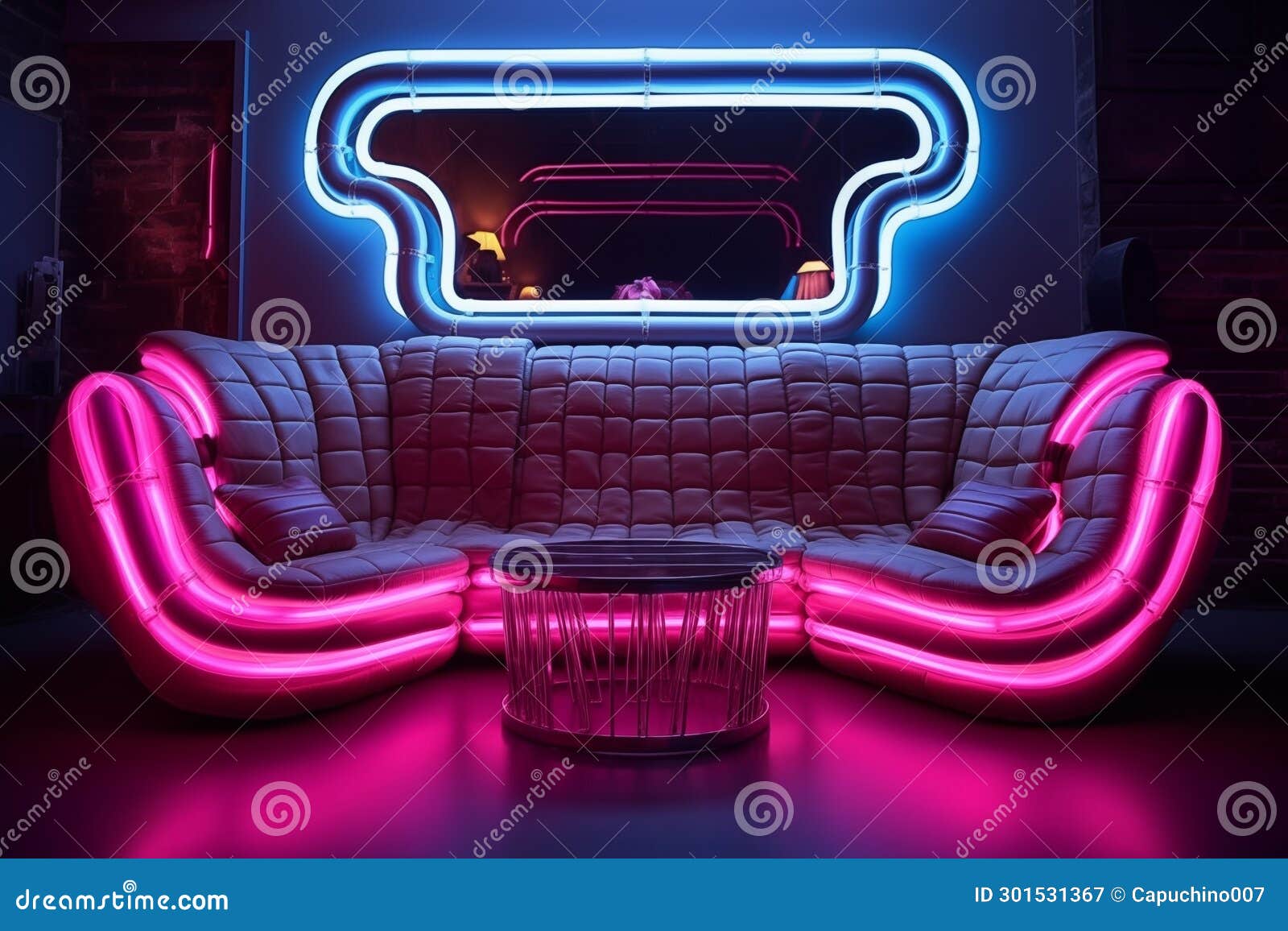 Electric Interior Design Neon Light Concept by Generative AI Stock ...