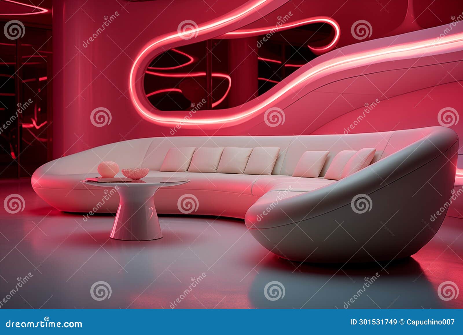 Electric Interior Design Neon Light Concept by Generative AI Stock ...