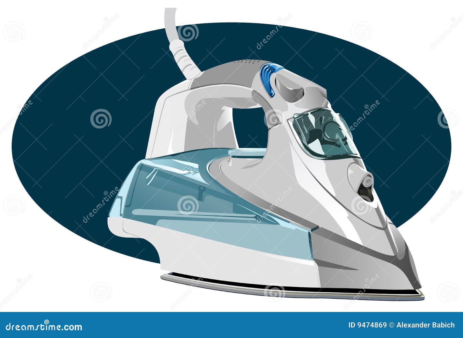 Electric Iron Cartoon Vector And Illustration, Black And White, Hand ...