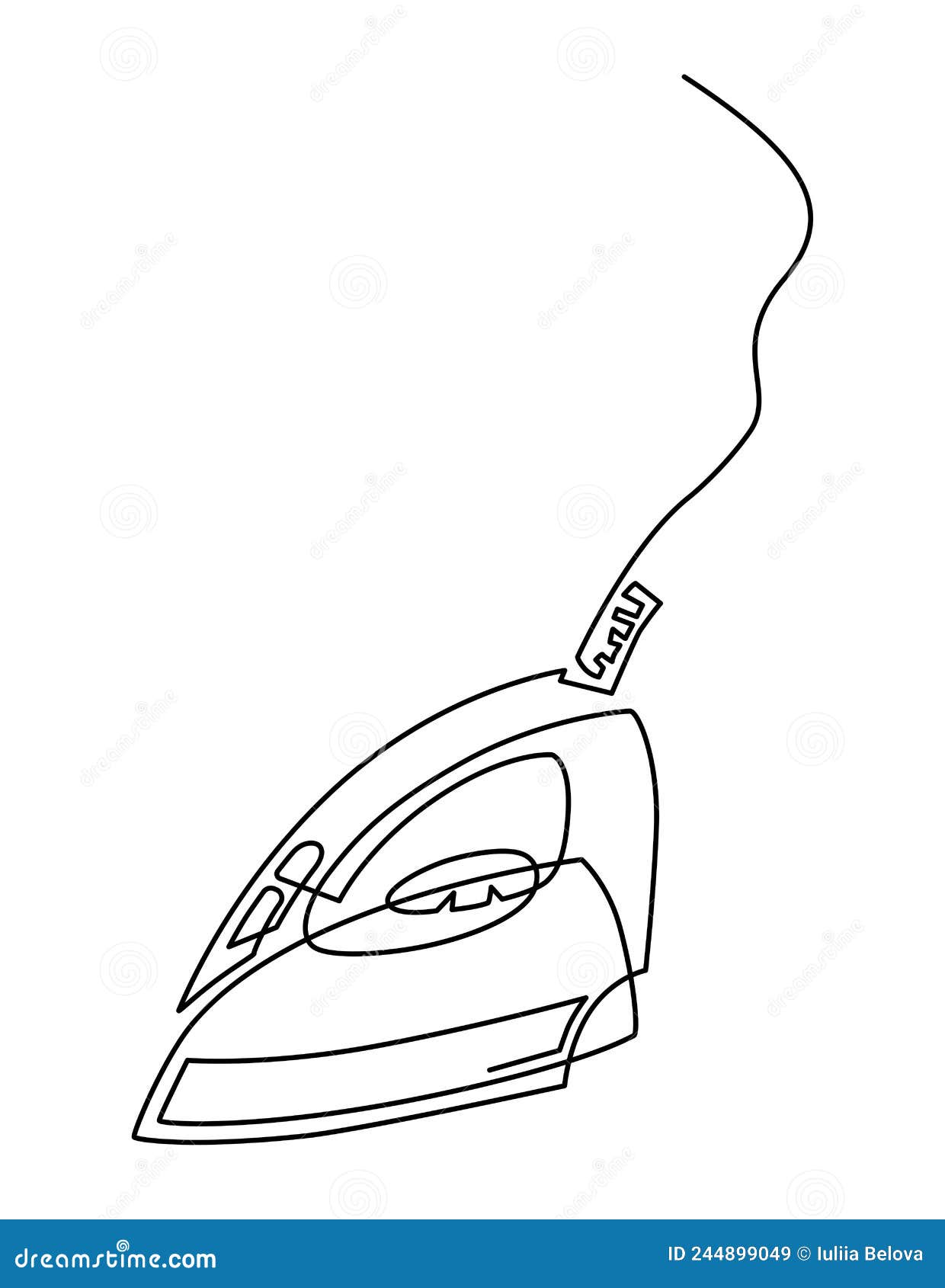 Electric Iron Device For Ironing Linen, Illustration. Vector Continuous ...