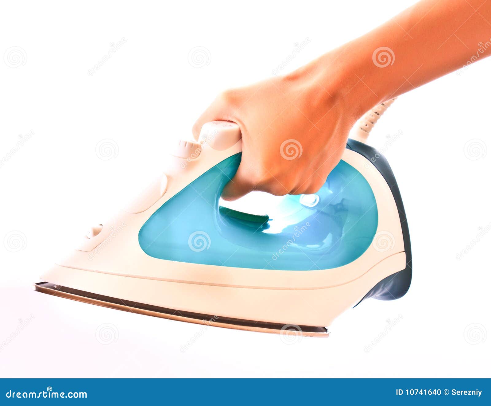 Electric Iron in Hand Isolated Stock Photo - Image of spray, domestic ...