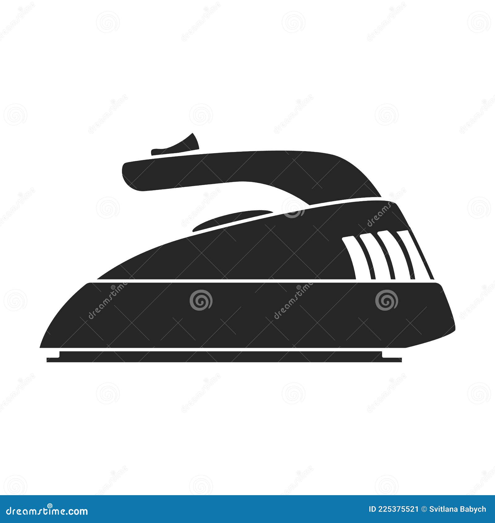 Electric Iron Vector Icon.Black Vector Icon Isolated on White ...