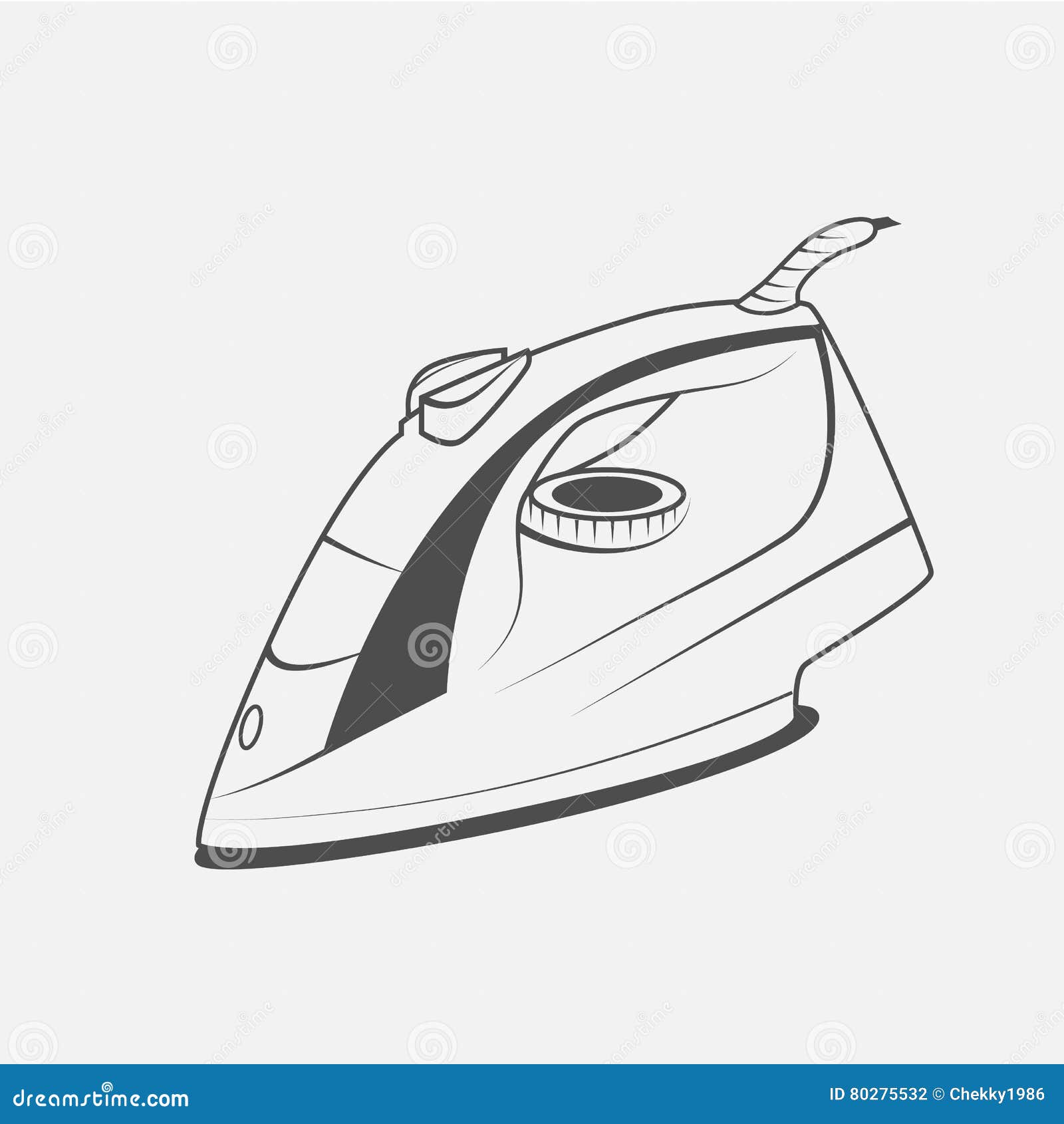 Electric iron vector icon stock vector. Illustration of service - 80275532