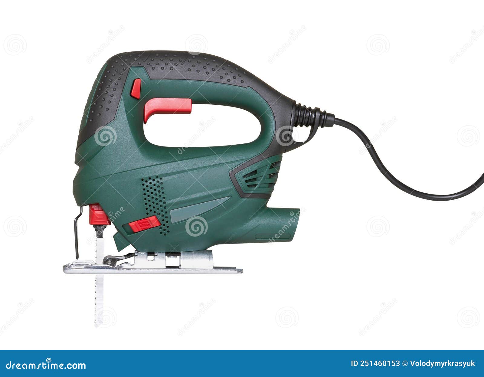 Electric jig saw on white stock image. Image of technical - 251460153