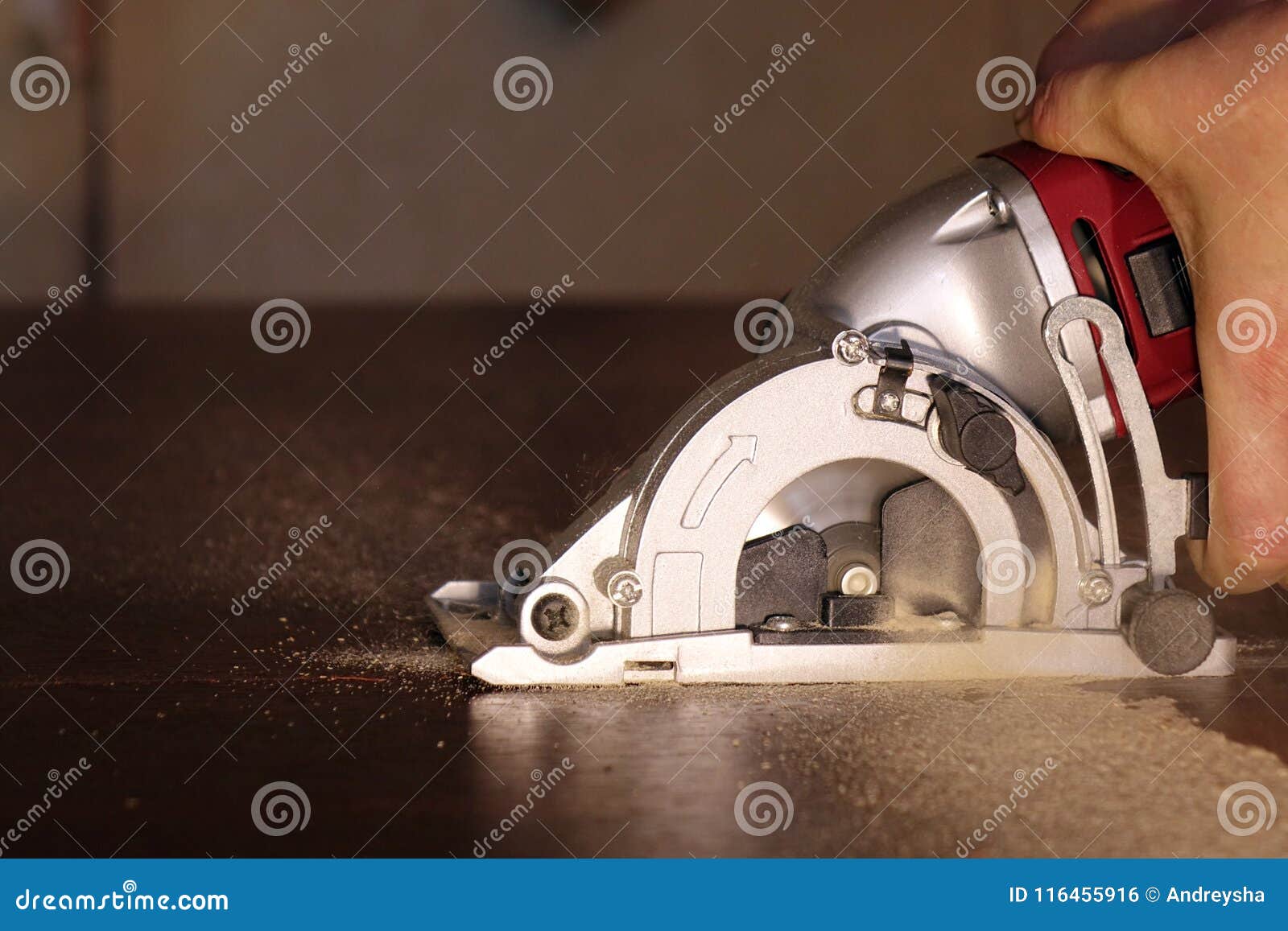 Electric Jigsaw Cuts Chipboard Stock Photo - Image of machinery, manual ...