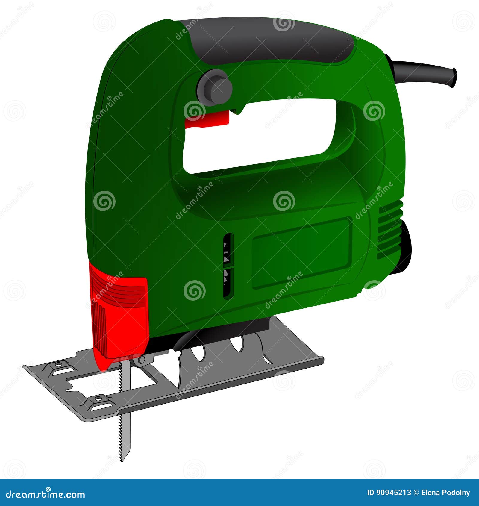 Electric jigsaw stock vector. Illustration of front, handmade - 90945213