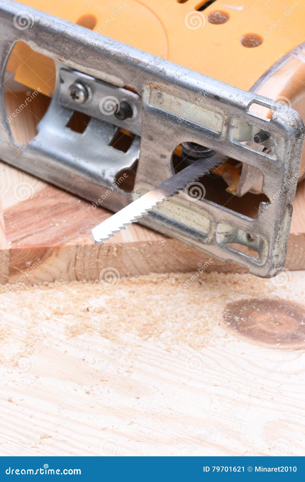 Electric Jigsaw with Wooden Bricks Stock Image - Image of blade, board ...