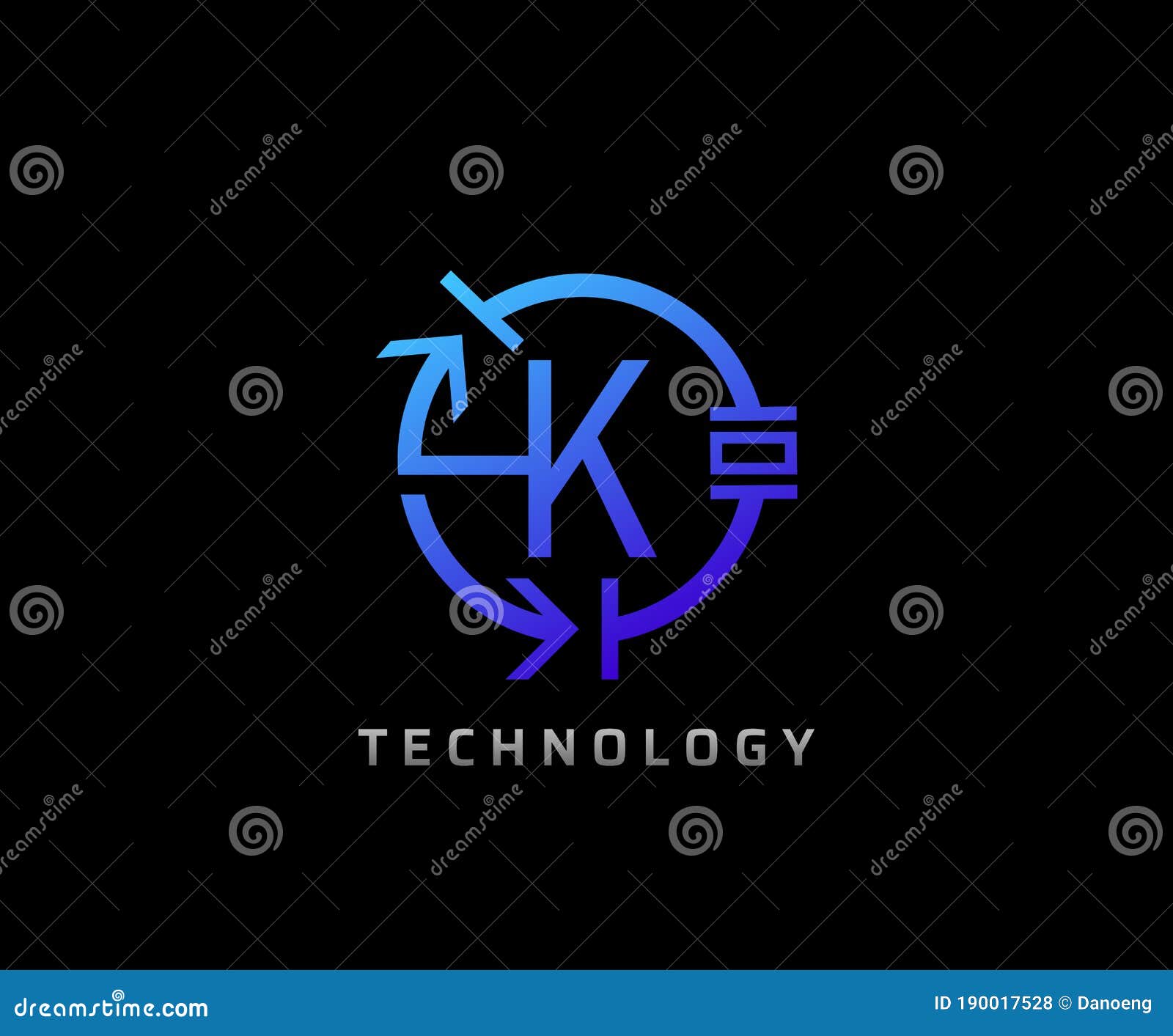 Electric K Letter Icon Design with Circle Shape and Electrical ...