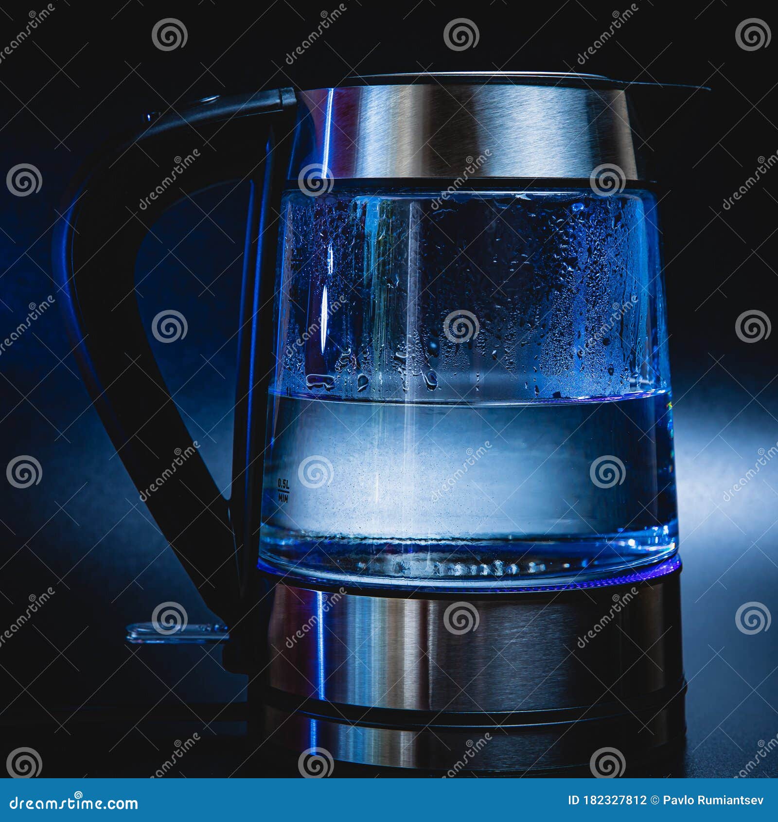 An Electric Kettle with Boiling Water, Which is Visible through Its ...