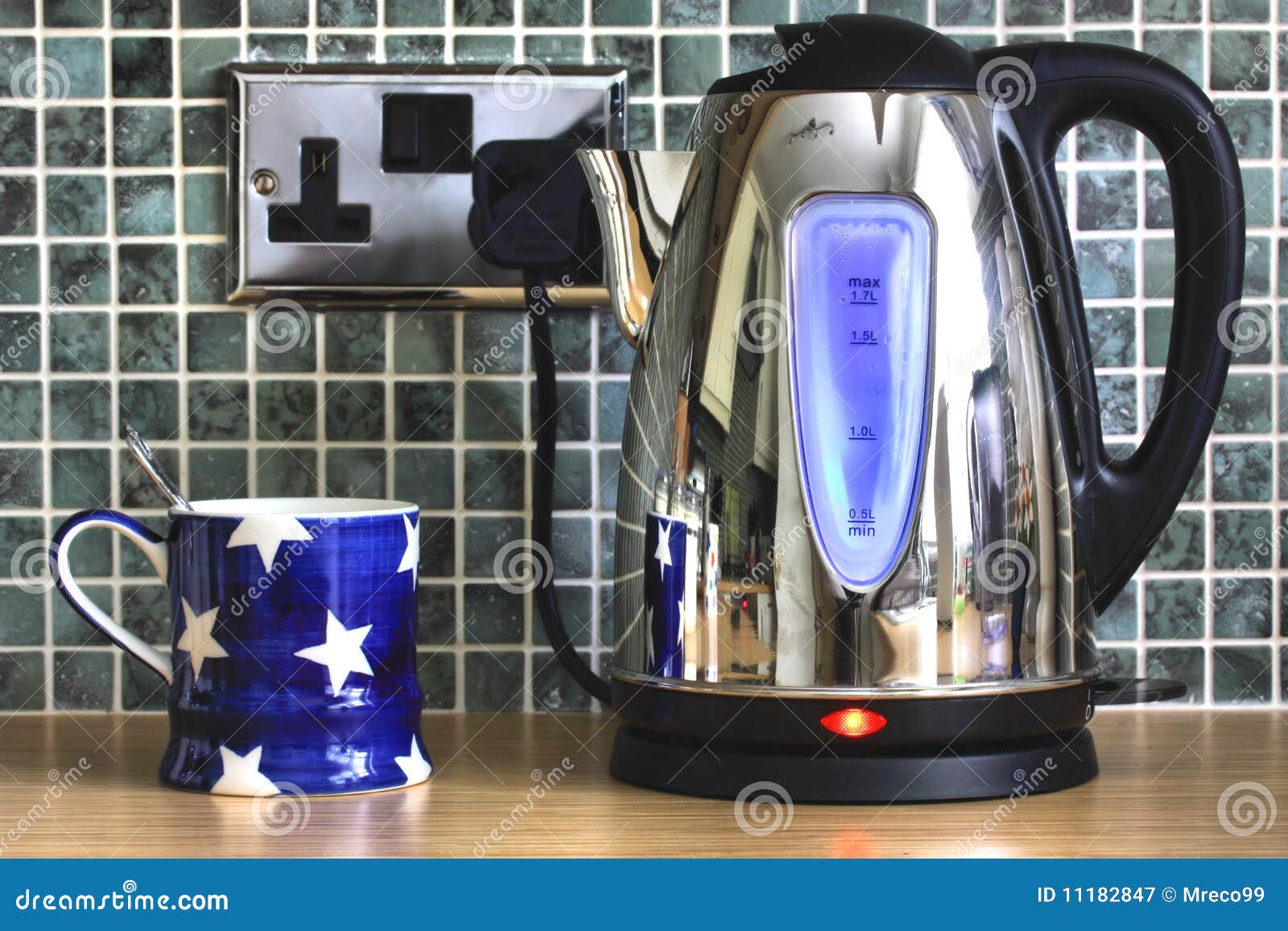 Electric kettle and cup stock image. Image of boiling - 11182847