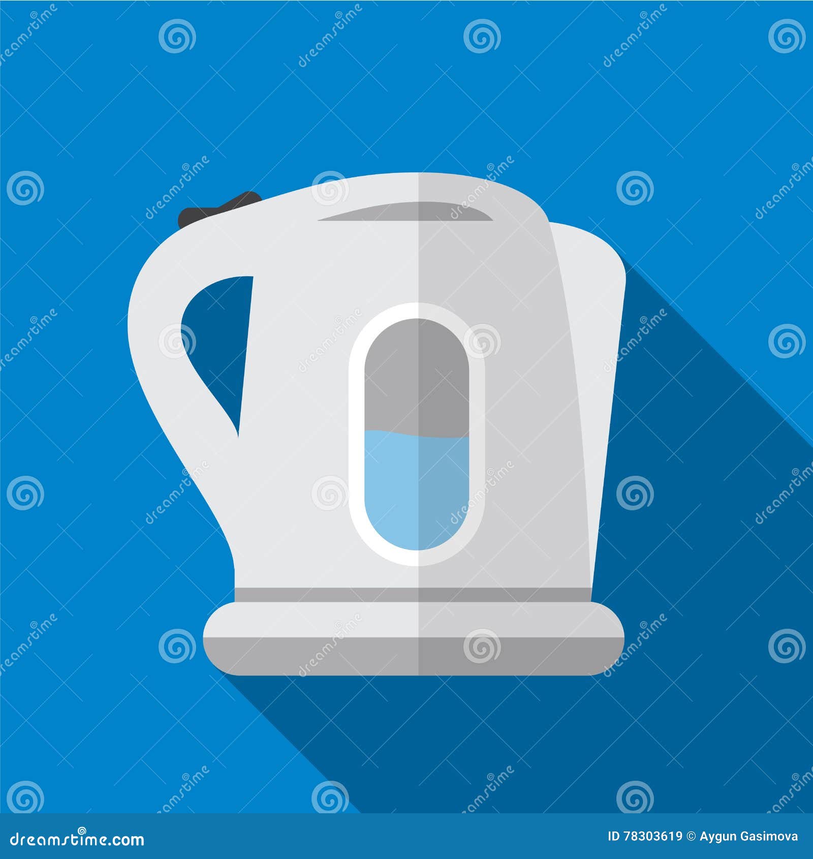 Electric Kettle Flat Icon Illustration Stock Vector - Illustration of ...