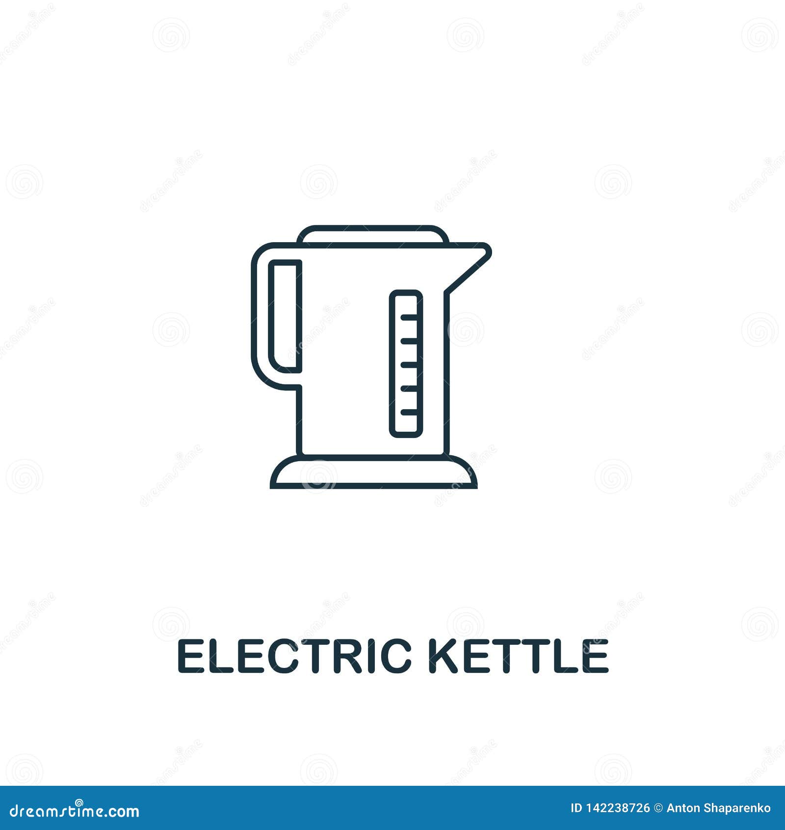 Electric Kettle Icon. Thin Style Design from Household Icons Collection ...